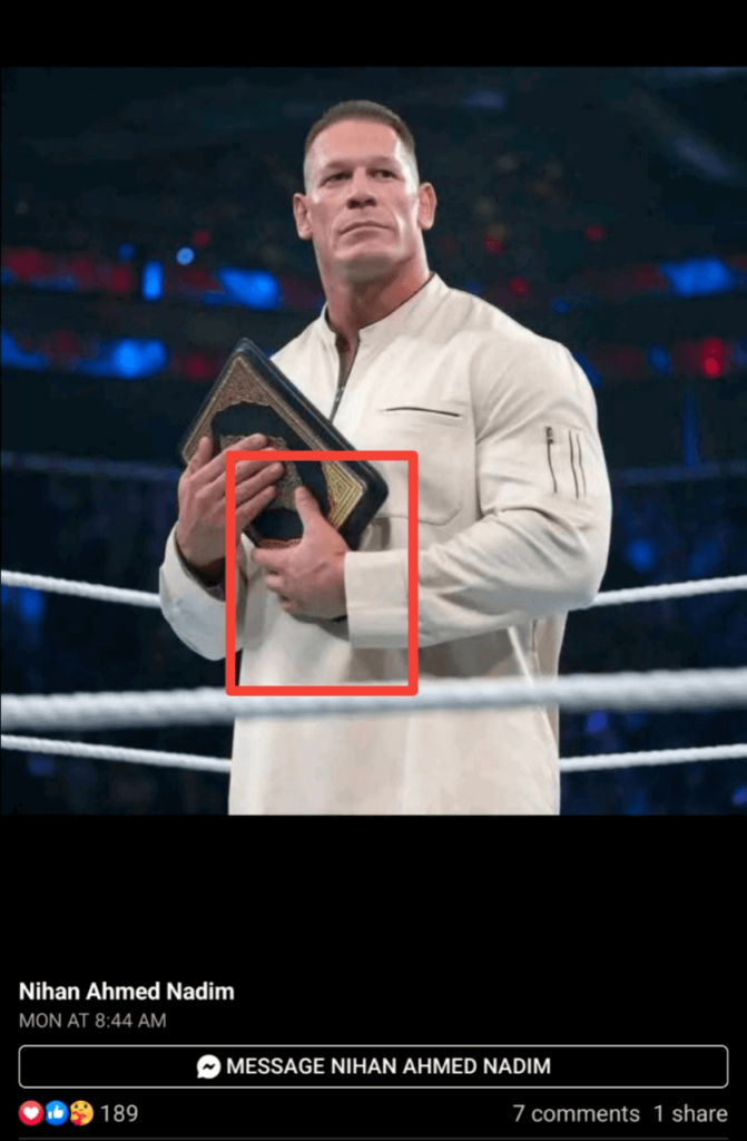 Viral Photos of John Cena Holding the Holy Quran in the Wrestling Ring ...